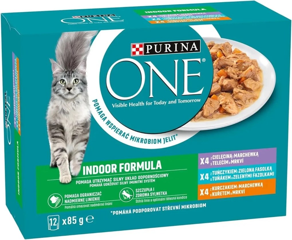 Purina One Kapsičky pro kočky žijící v bytě Indoor multipack 12 x 85 g