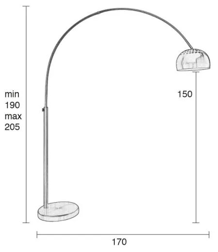 Stojací lampa v mosazné barvě Zuiver Bow