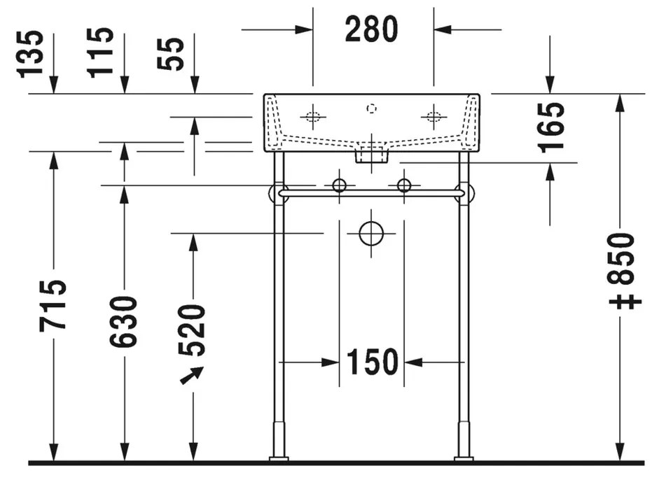 Duravit Vero Air- Umyvadlo, 50x47 cm, bílá 2350500000