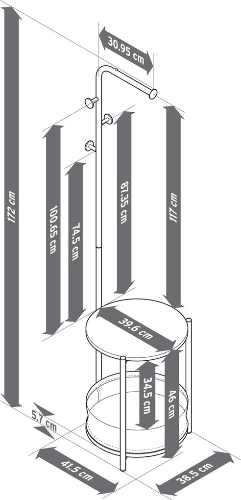 Tchibo - Věšák na šaty - barva: bílá