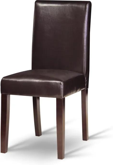 Jídelní židle v tmavě hnědé ekokůži v dekoru tmavého ořechu TK2050