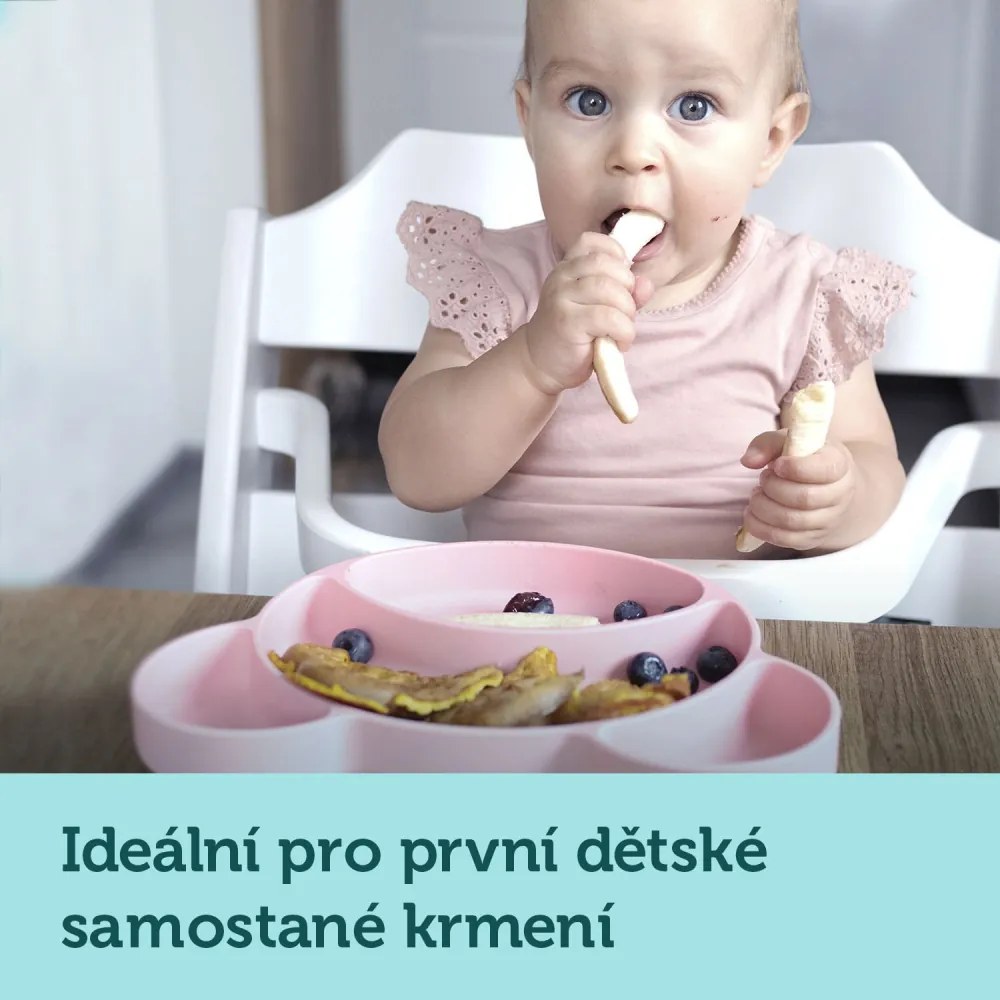 Canpol babies Silikonový dělený talíř s přísavkou MEDVÍDEK tyrkysový