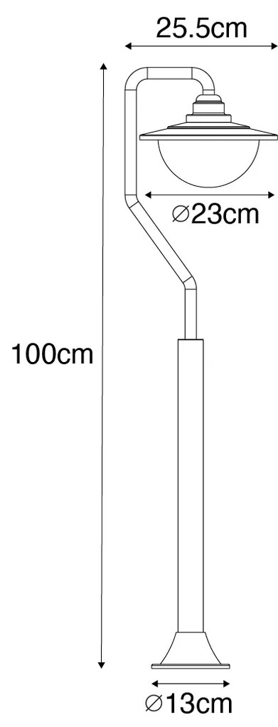 Klasická venkovní lucerna starožitné zlato 100 cm IP44 - Bruges