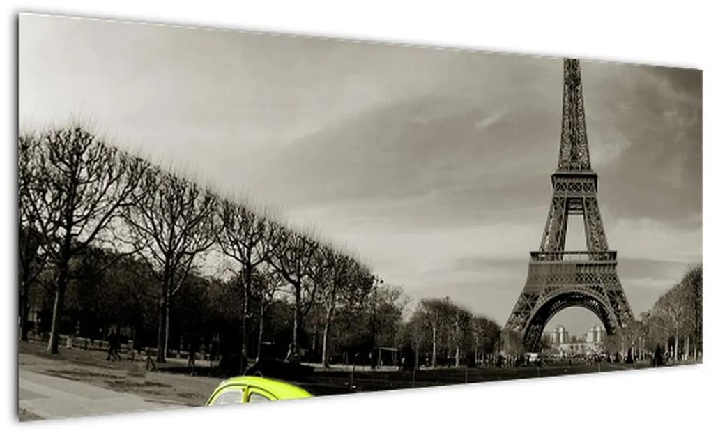 Abstraktní obraz Eiffelovy věže (100x40cm)