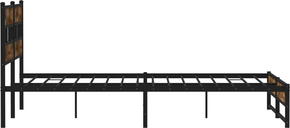 Kovový rám postele bez matrace kouřový dub 193 x 203 cm 3308488