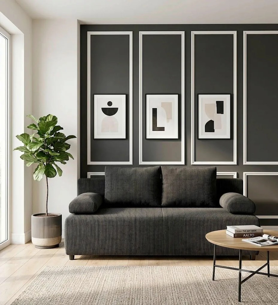XXXLutz ROZKLÁDACÍ POHOVKA, textil, tmavě šedá P & B - Rozkládací pohovky - 001574008303