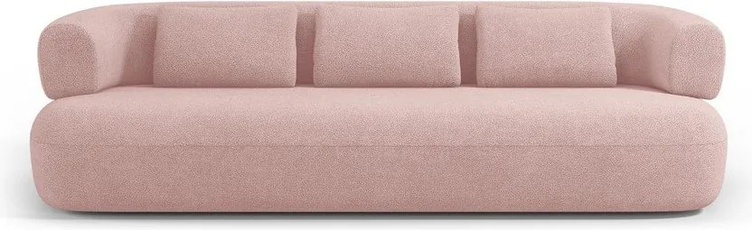 Světle růžová pohovka z textilie bouclé 226 cm Jenny – Micadoni
