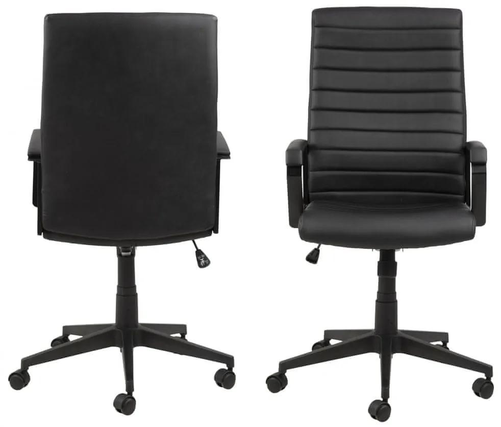 Design scandinavia Kancelářská židle Charles, syntetická kůže, černá