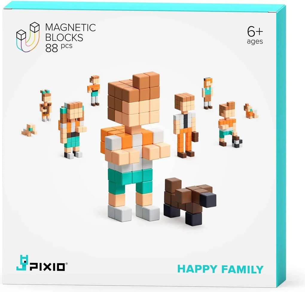 Stavebnice pixio happy family smart magnetická