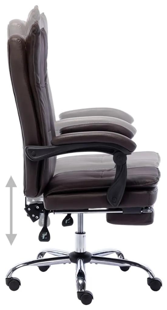 Kancelářská židle hnědá umělá kůže,  20353