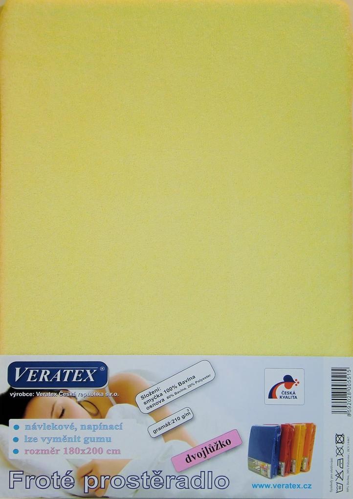Veratex Froté prostěradlo 160x220/16 cm (č. 5-sv.žlutá) 160 x 220 cm Froté