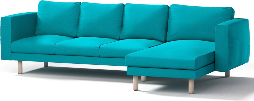 Potah na pohovku IKEA Norsborg 4-místná se šezlongem barva modrá látka pletený vzor