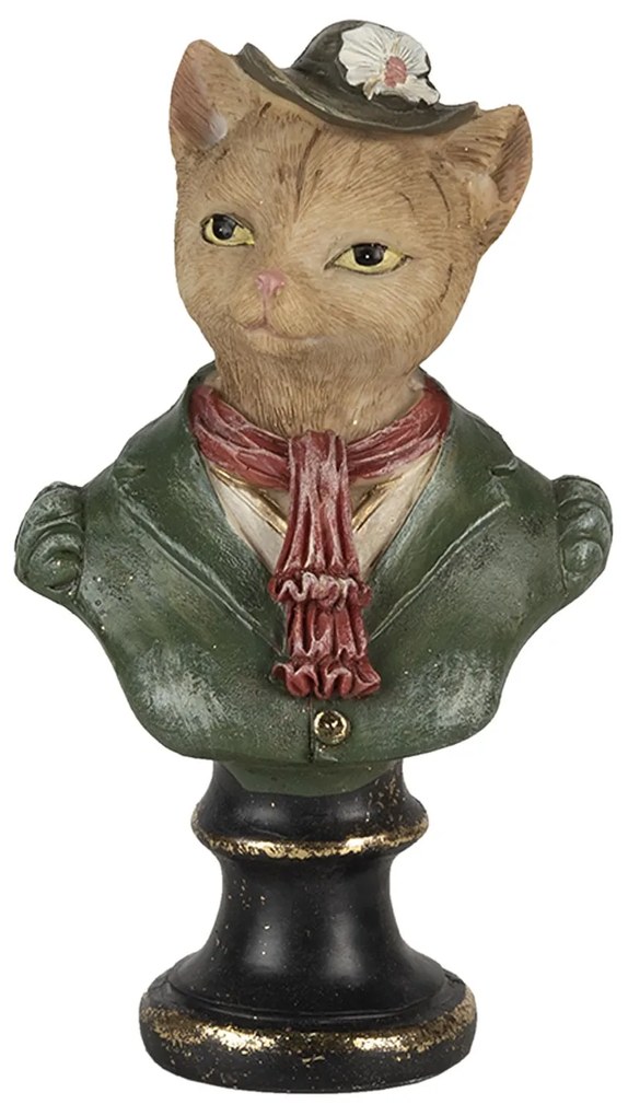Dekorativní soška paní Kočky  s kloboučkem - 10*6*16 cm