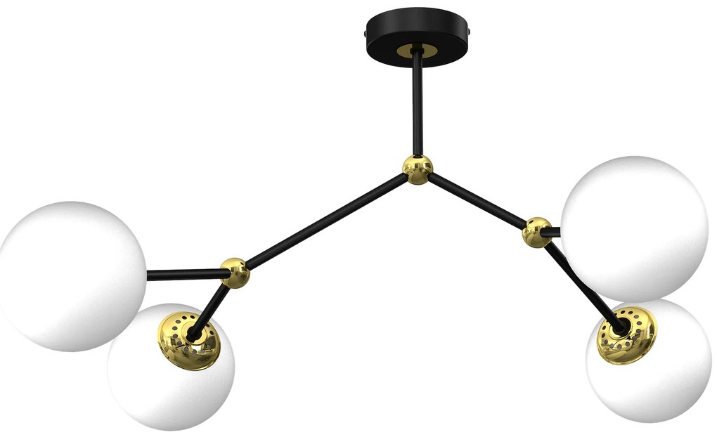 Stropní svítidlo Joy, 4x bílé skleněné stínítko, b/g