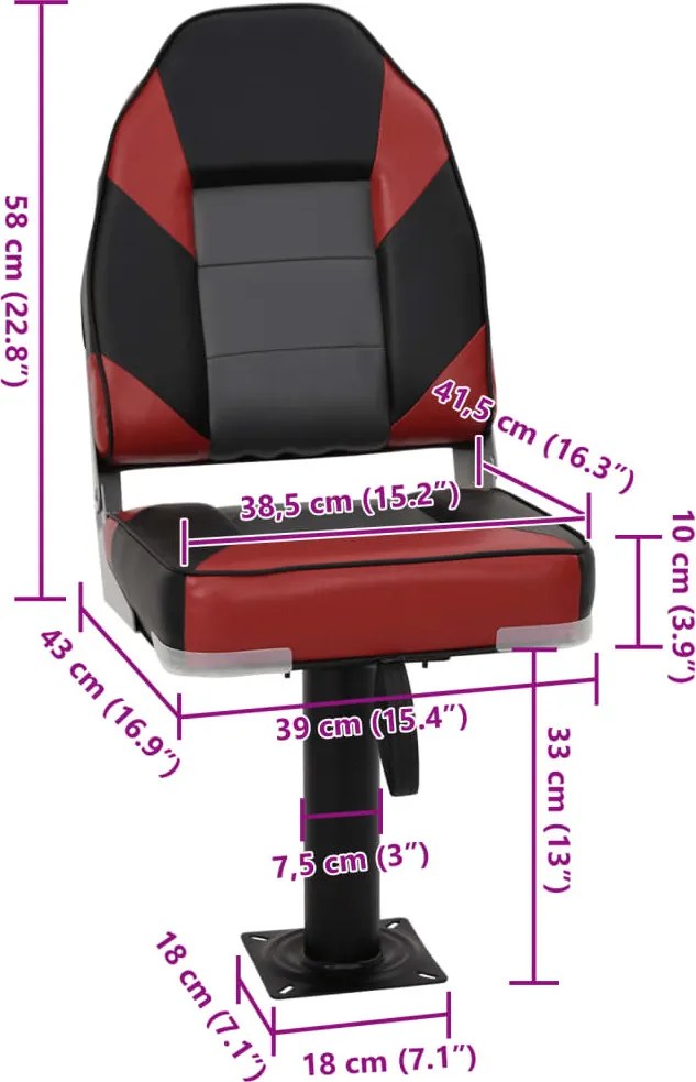 vidaXL 4dílné skládací sedadlo do člunu s vysokým opěradlem [3284332] Barva: Bílo-modrá