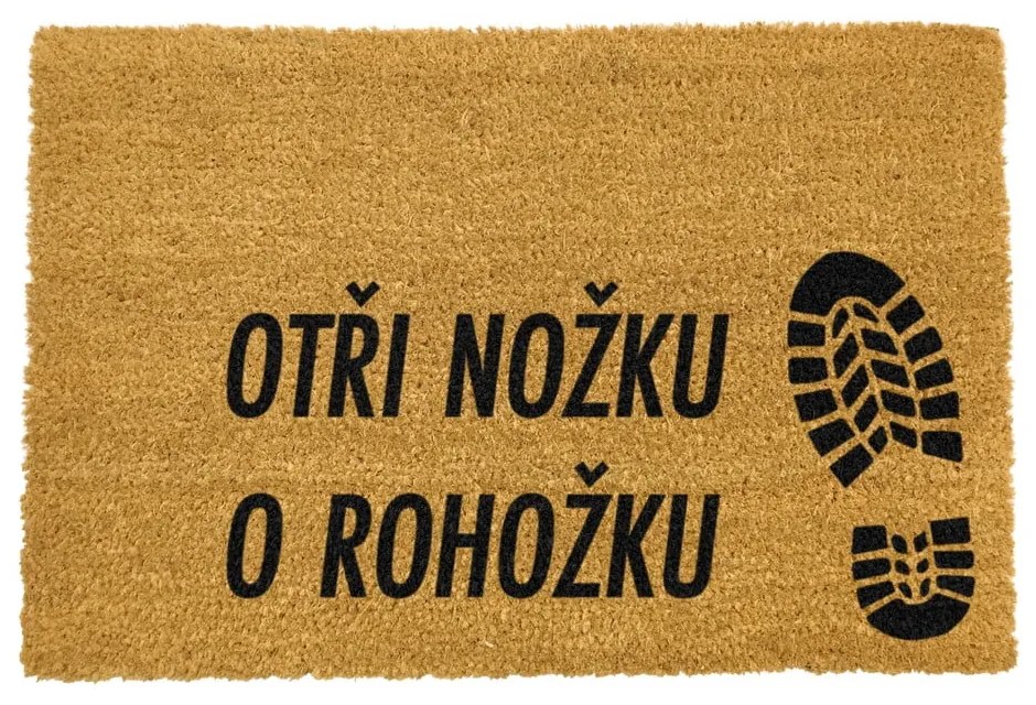 Rohožka z přírodního kokosového vlákna Artsy Doormats Otři Nožku, 40 x 60 cm