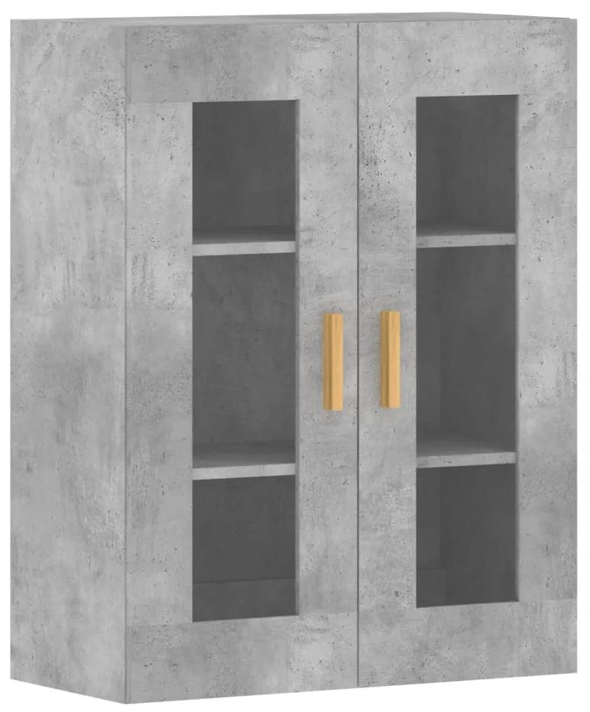 Nástěnné skříňky 2 ks betonově šedé kompozitní dřevo,  3197900