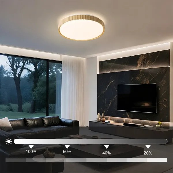 Brilagi-LED Stm. strop. sv. CORVO LED/72W/230V 3000-6000K dek. dřeva pr.50 cm+DO