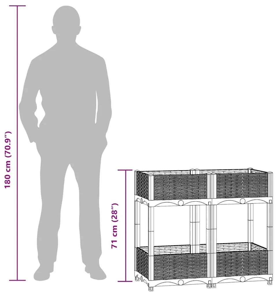 vidaXL Marketos Vyvýšený záhon 80 x 40 x 71 cm polypropylen