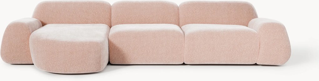 Modulární rohová teddy pohovka Wolke, 4místná