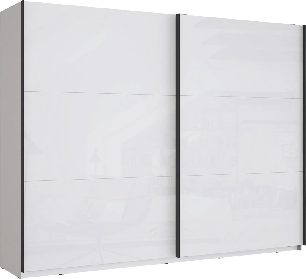 XXXLutz SKŘÍŇ S POSOUVACÍMI DVEŘMI, bílá, vysoce lesklá bílá, 269,9/209,7/61,2 cm home24 - Šatní skříně - 000687018624