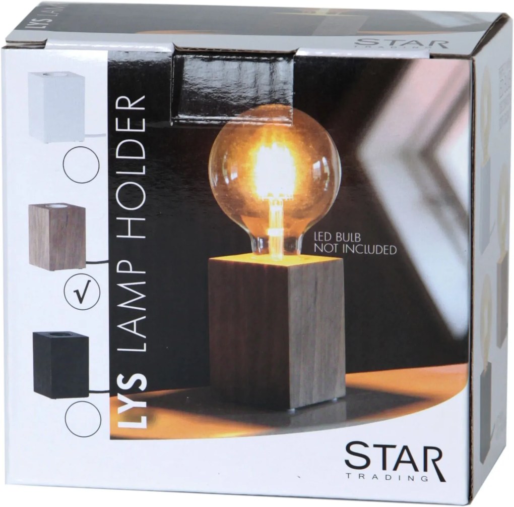 STAR TRADING Dřevěná lampa Lys Brown, přírodní barva, dřevo