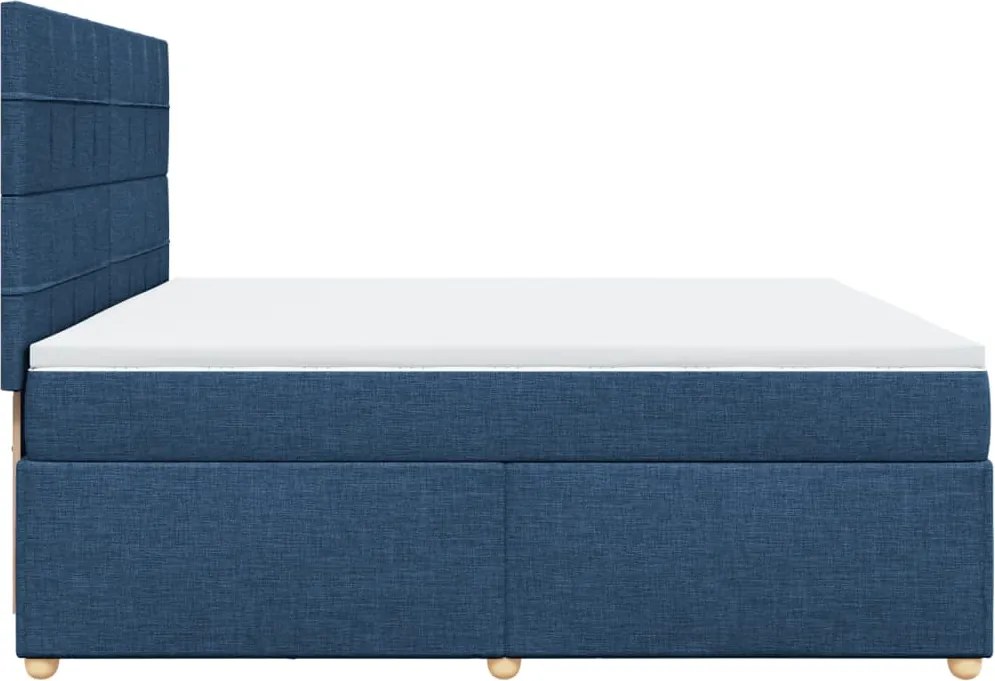Box spring postel s matrací modrá 200x200 cm textil 3293693