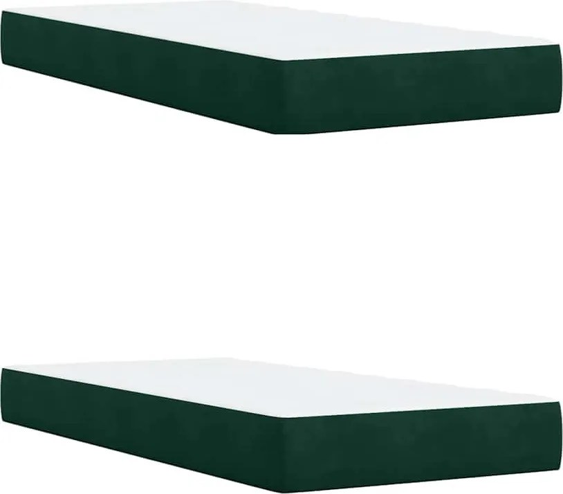 Box spring postel s matrací tmavě zelená 200x200 cm samet 3291017