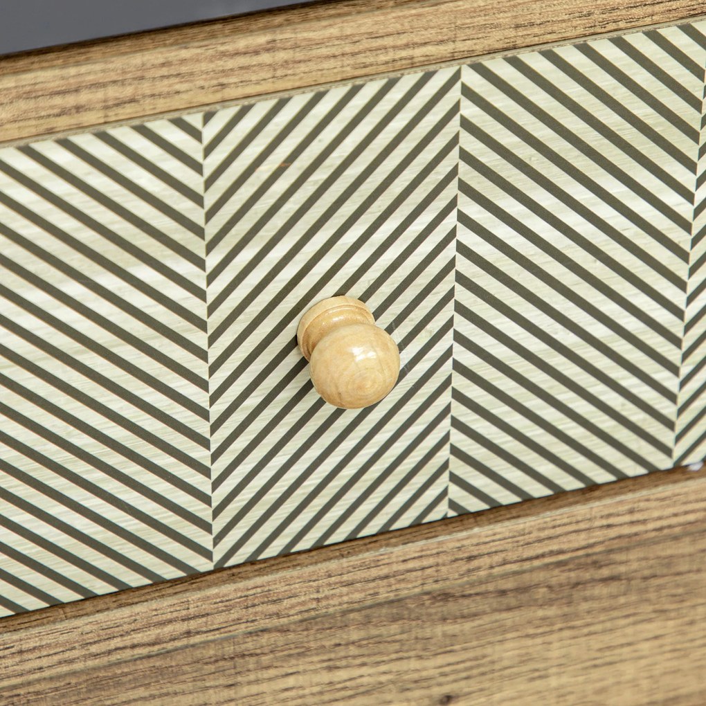 HOMCOM Úložná skříň s 4 zásuvkami a 1 skříňkou - Nohou v stylu hairpin - Boho styl - 79 x 39 x 86 cm Hnědá | Aosom