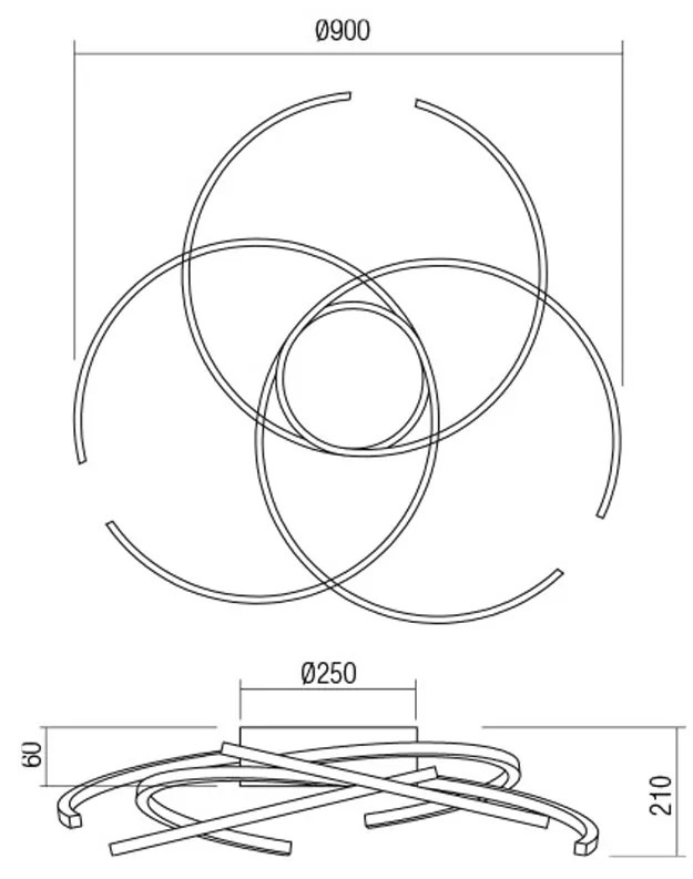 Redo 01-2750 stropní LED stmívatelné svítidlo Alien pískově bílé, 75W, 4000K, ø90cm