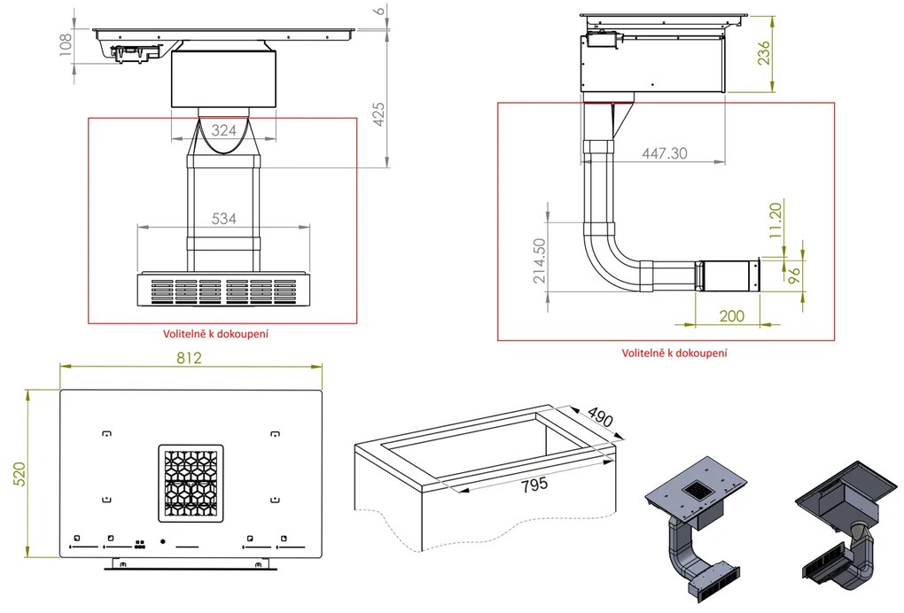 Ciarko Design Indukční deska s integrovaným odsavačem WIZARD Copper CDB8001CR