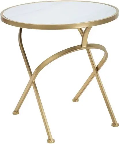 Odkládací stolek Glam 50 cm zlatý/mramor