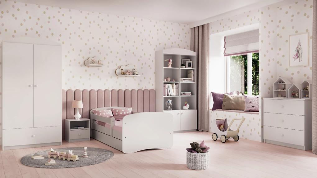 BabyBeds Sestava dětského nábytku včetně postele s úložným prostorem - Babydreams Velikost postele: 160x80 cm, Barevné provedení: Růžová