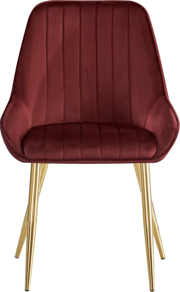 Jídelní židle, bordó Velvet látka/gold chrom-zlatý, PERLIA