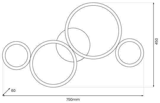 LED Stropní svítidlo UNIVERSE LED/30W/230V černá