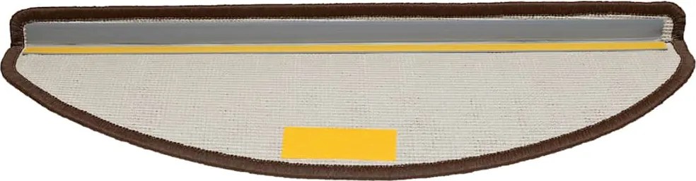 Schodové rohože 10 ks 65 x 21 x 4 cm hnědé, půlkulaté, velké 149805