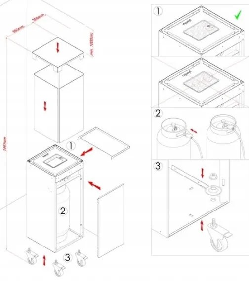 Planika Faro GAS - Venkovní plynový krb 142x36 cm 8kW šedá + ochranný kryt