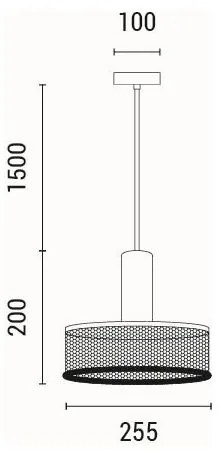Lustr na lanku SCOURO 1xE27/40W/230V černá