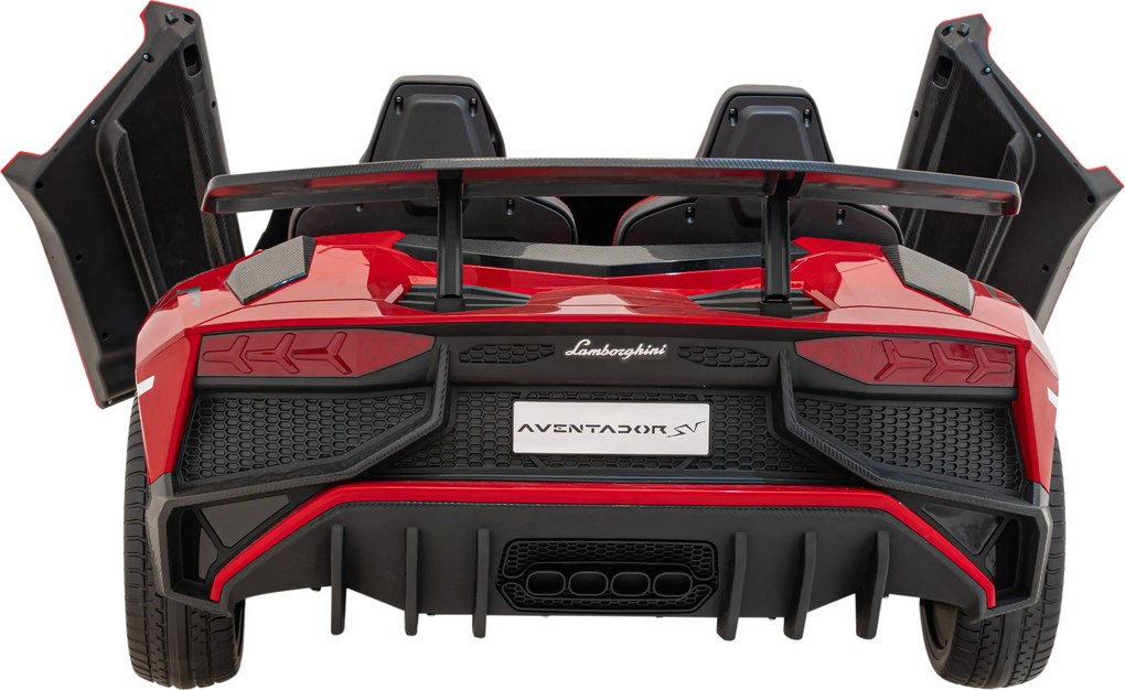 Ramiz Elektrické autíčko Lamborghini Aventador SV pro 2 děti červené + dálkové ovládání 2,4 GHz + EVA pěna + LED audio