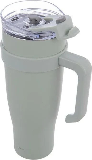 Nerezový termohrnek s brčkem TERMO 1,2 l, zelený