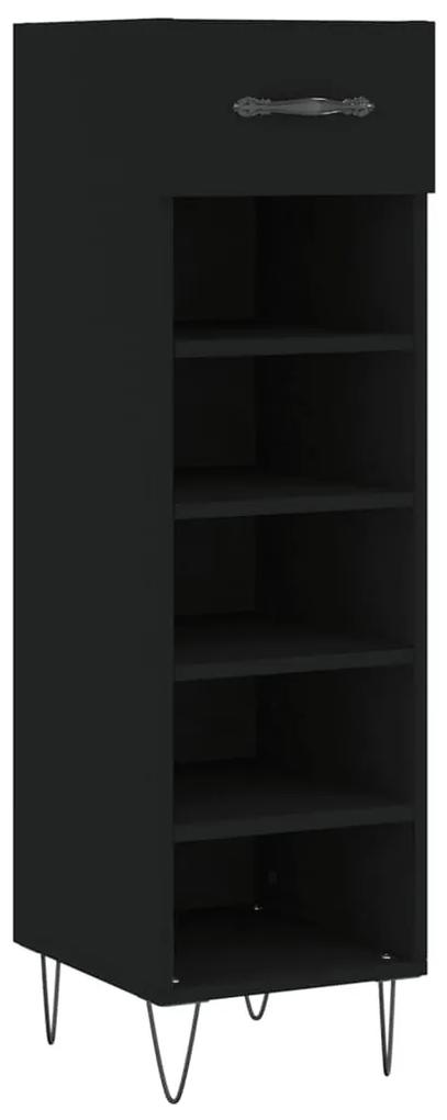 vidaXL Botník černý 30 x 35 x 105 cm kompozitní dřevo