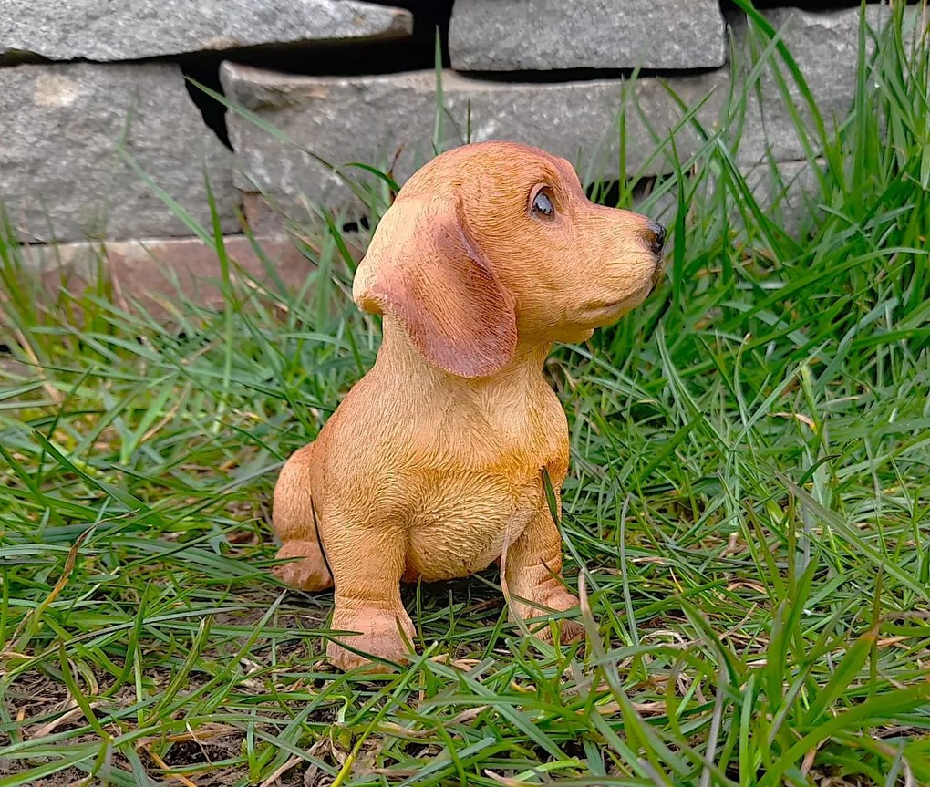 PRODEX IMPORT Zahradní figurka pes jezevčík štěně 15x11 cm