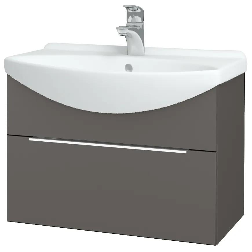 Dřevojas Koupelnová skříň TAKE IT SZZ 65 Varianta: N01 Bílá lesk / Úchytka T04 / D16 Beton tmavý