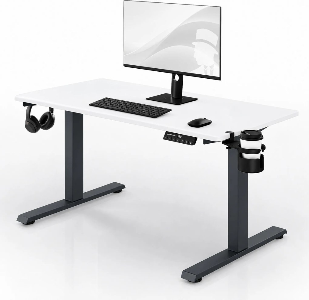 Elektrický stůl s nastavením výšky ergonomický antracitově-bílý, 1200x600 mm: ARIA