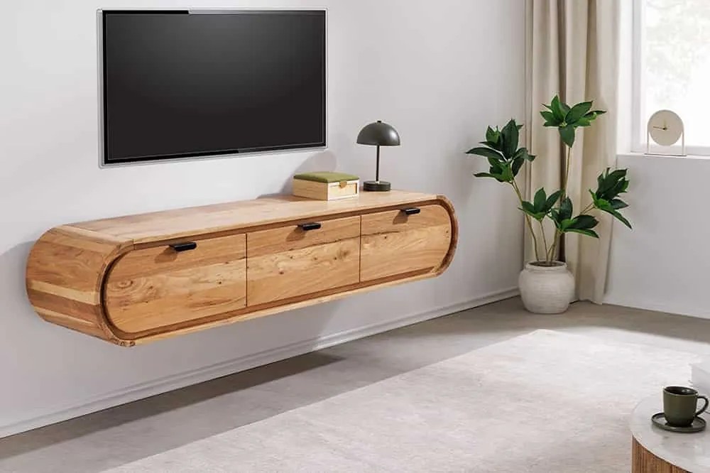 Designový závěsný TV stolek Callison 160 cm akácie