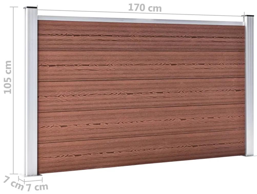 Zahradní plot dřevoplast 180 x 105 cm hnědý,  49072