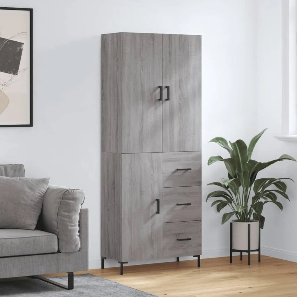 Skříň highboard šedá sonoma 69,5 x 34 x 180 cm kompozitní dřevo