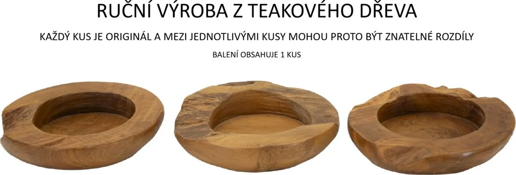 Dekorativní odkládací miska Erusi z masivu