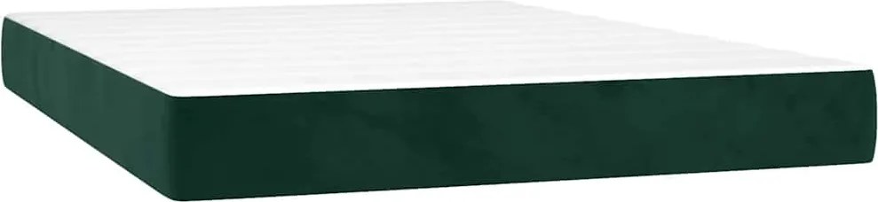 Box spring postel s matrací tmavě zelená 140x200 cm samet 3141368