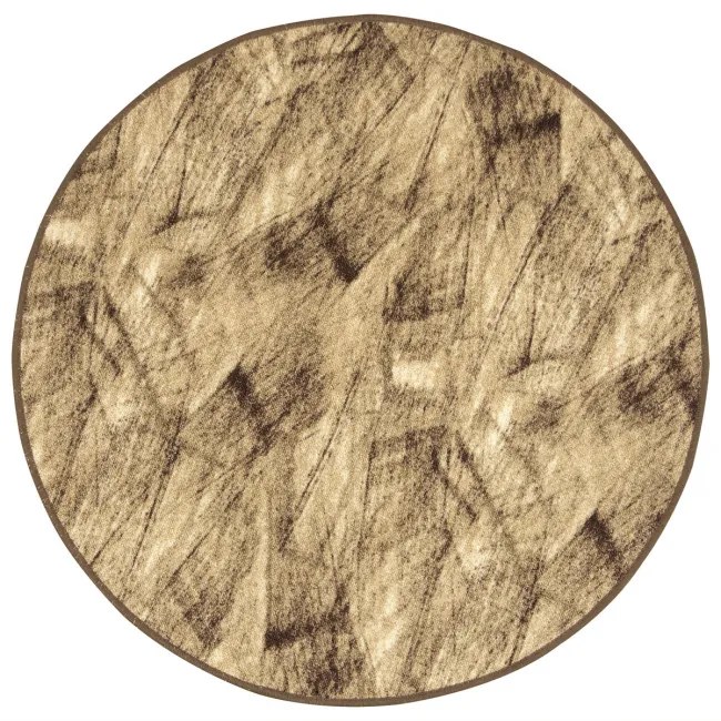 Protiskluzový koberec Brush 17 hnědý / béžový kruh